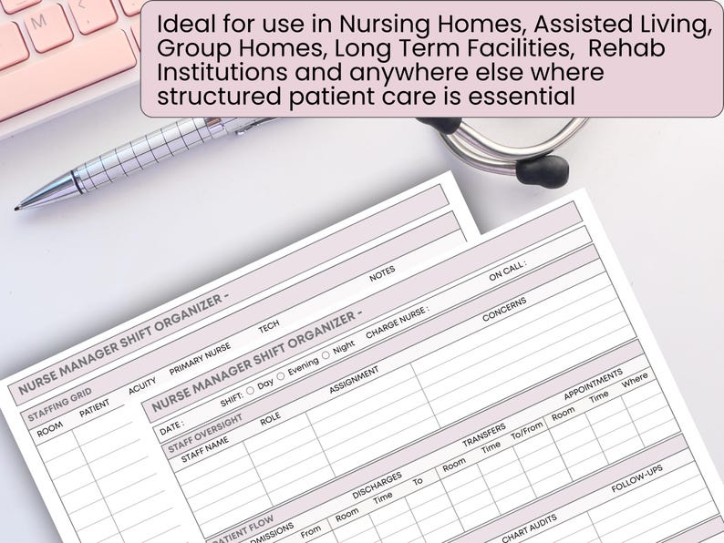 Nurse Manager Daily Report - Ltc/rehab Shift Organizer - Charge Nurse ...