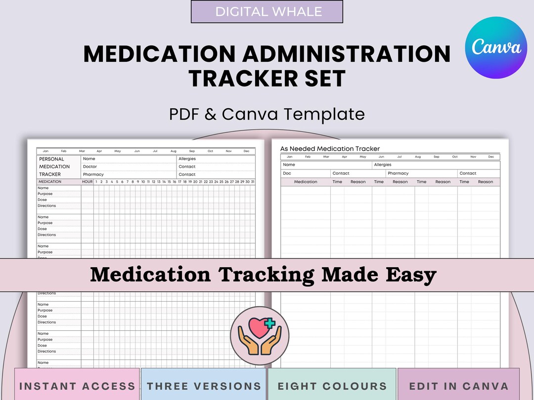 MAR Medication Administration Template - Daily Medicine Log for Caregivers, Nurses & Patients ...
