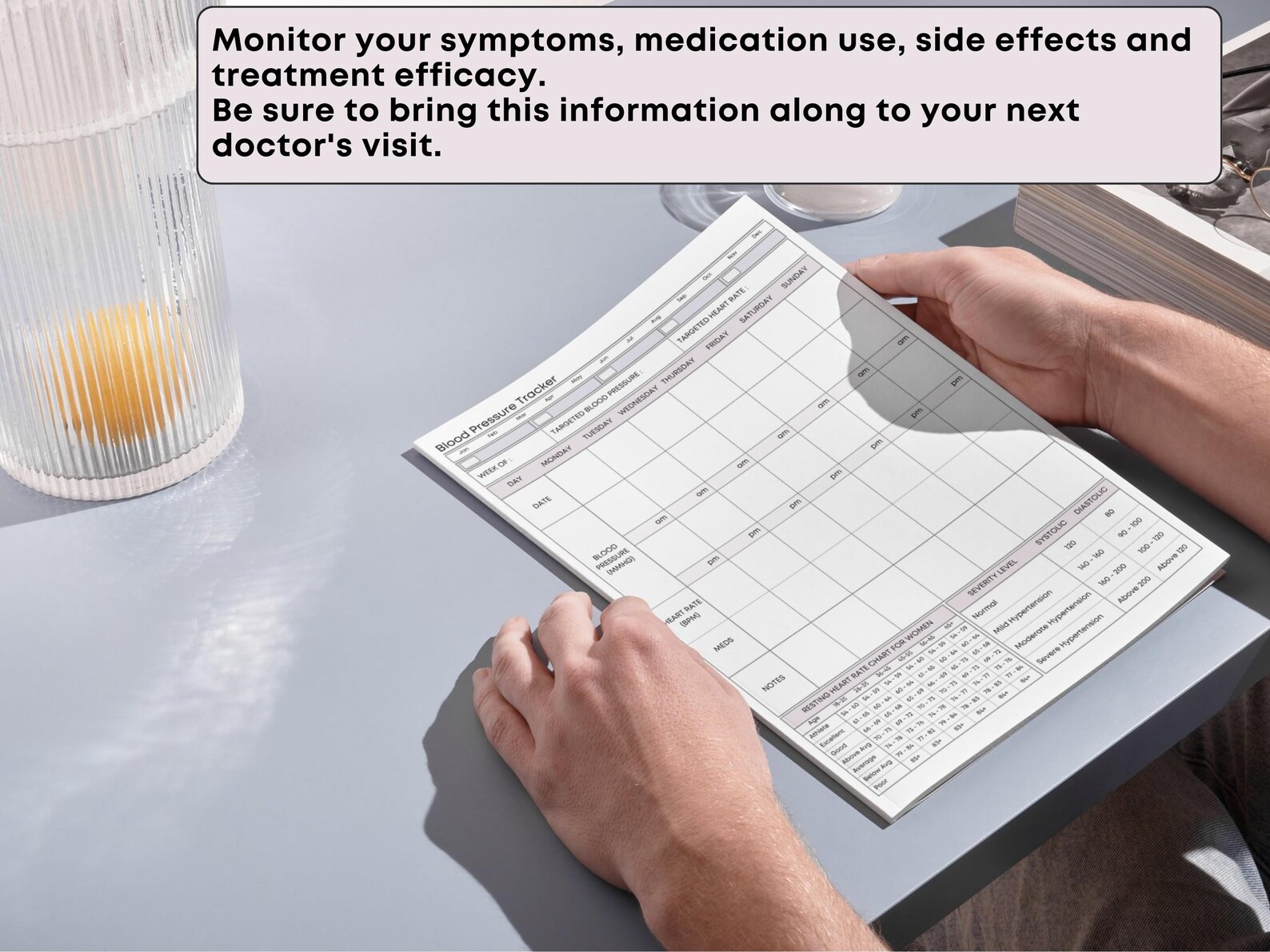 Blood Pressure Tracker Printable | BP Log, Medication & Doctor Visit ...