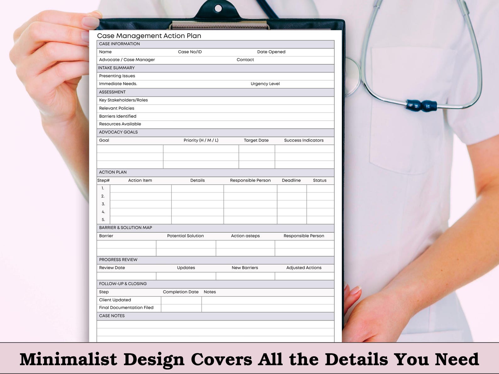 Case Management Action Plan Template: Social Worker Caseload Organizer ...