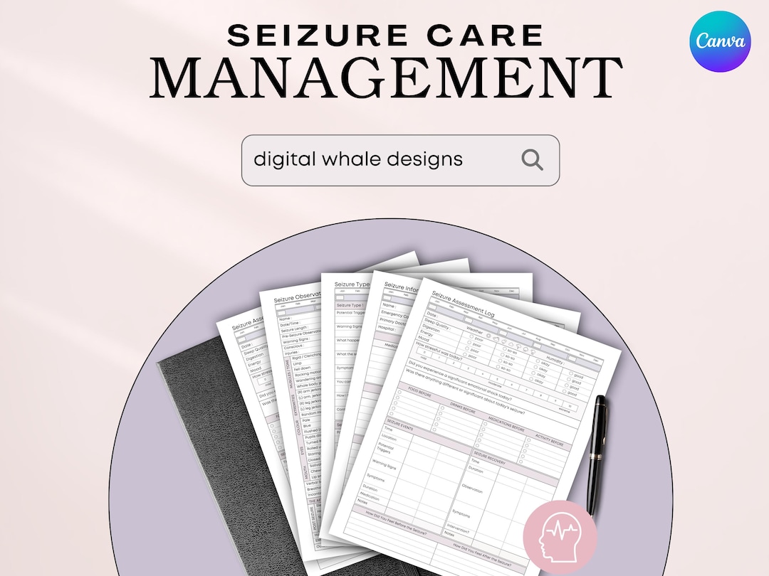 Epilepsy Seizure Tracker Bundle - Printable Seizure Logbook & Care Plan ...
