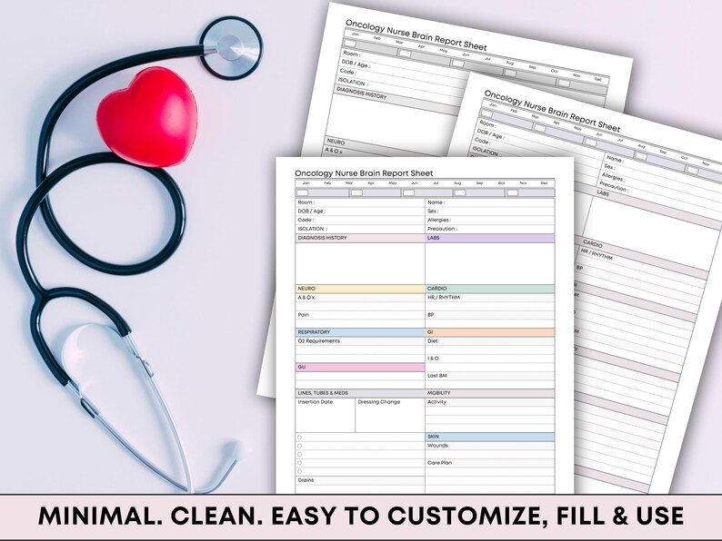 Editable Oncology Nursing Report Sheet, Med-surg Report Sheet ...