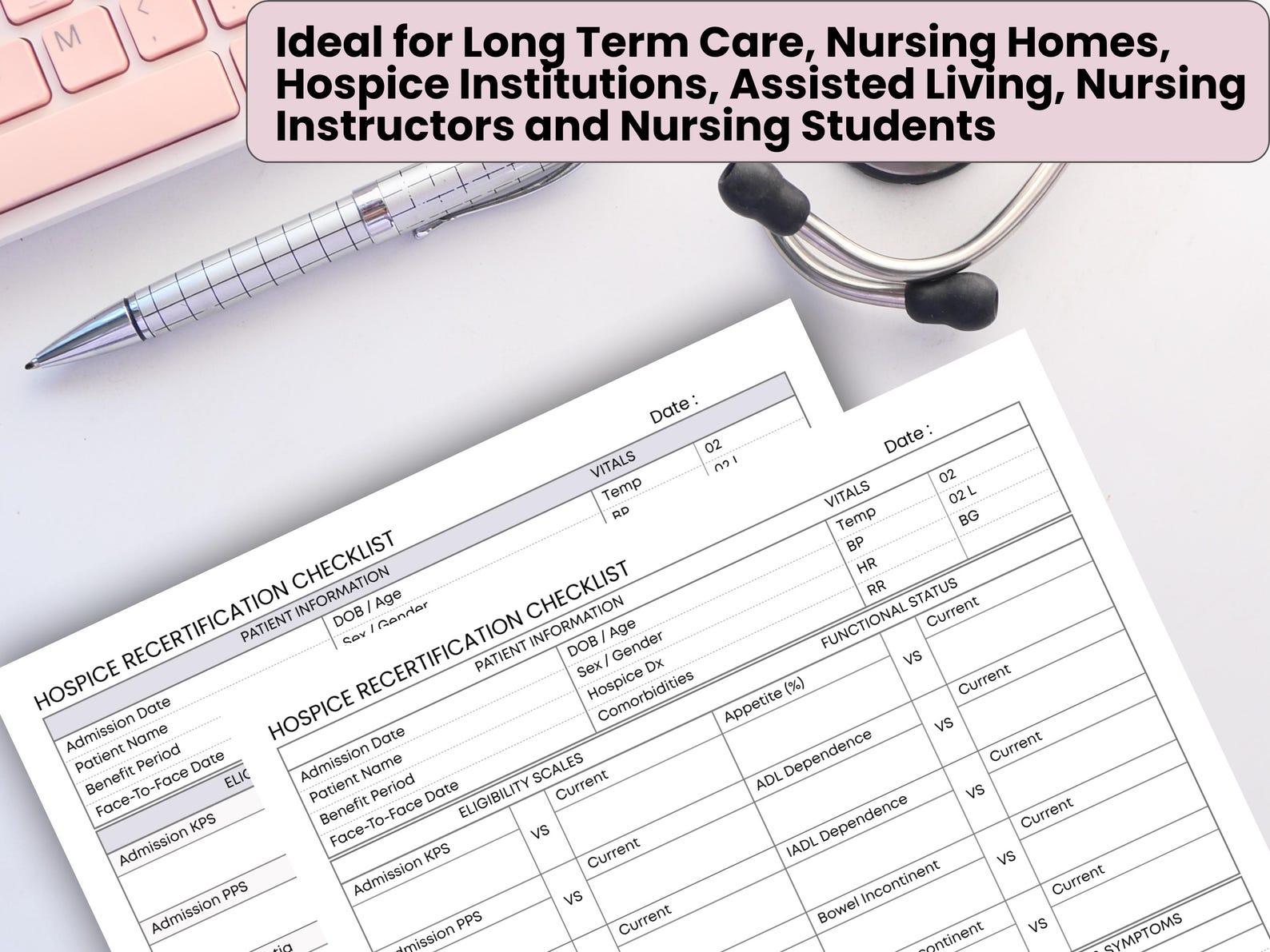 Hospice Recertification & Assessment Checklist – Nursing Tool ...