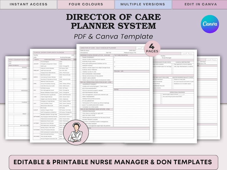 Director of Care Nursing Manager Daily, Weekly Checklist & Compliance ...