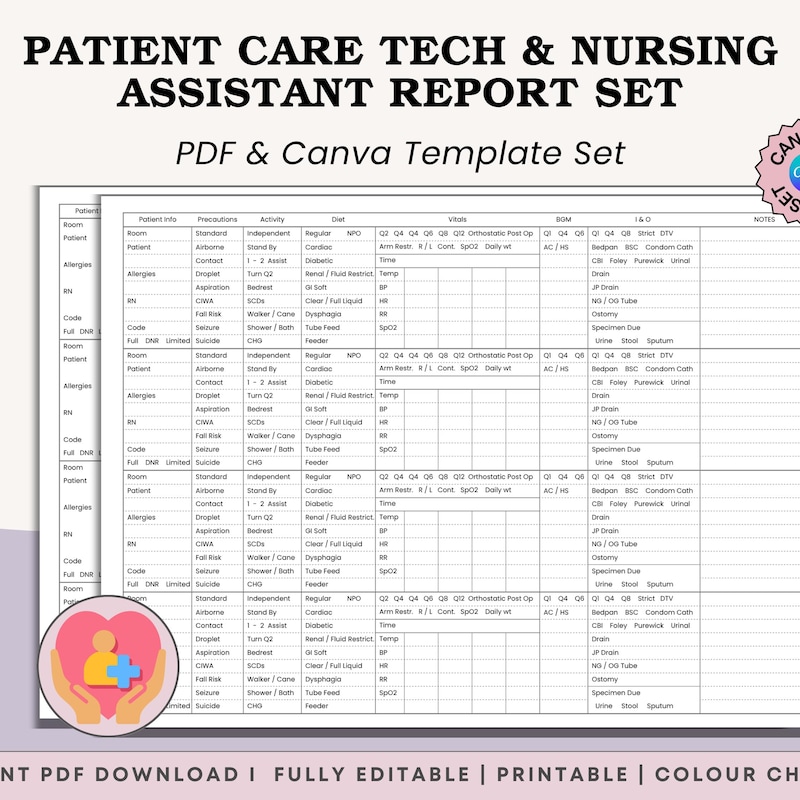 Chart Sheets for Cna Reports - Etsy