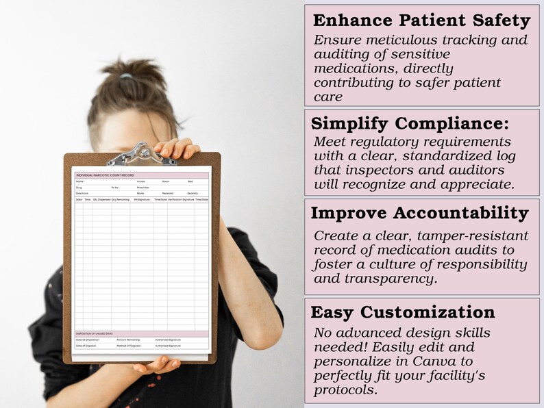 Printable Individual Controlled Substance Narcotics Count Sheet | MAR Medication Tracking Form ...