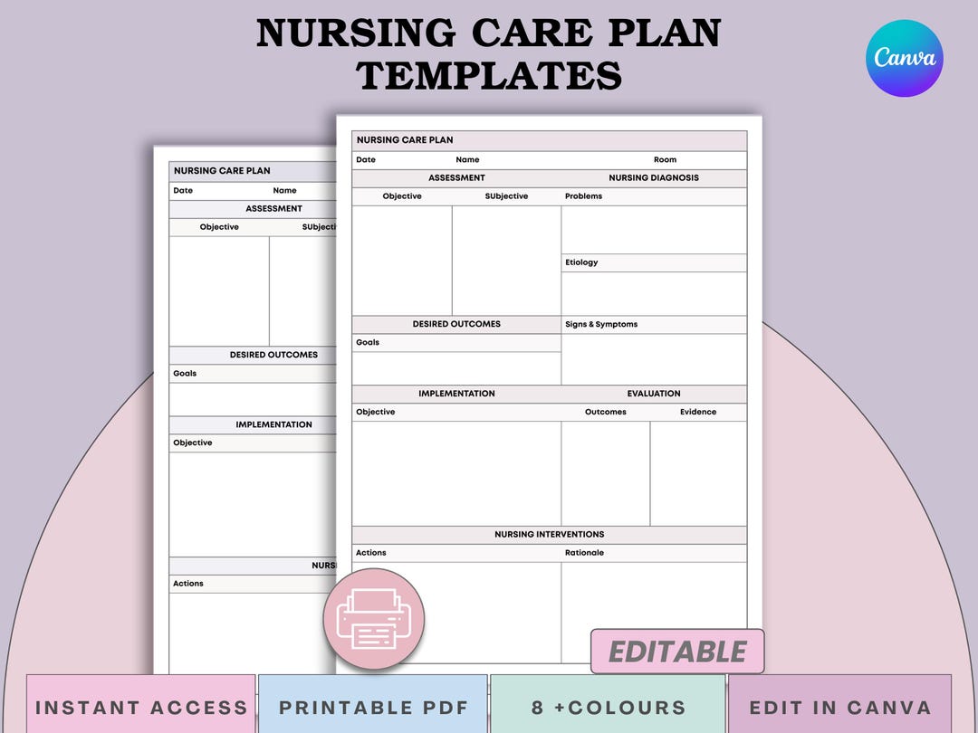 Nursing Care Plan Templates, Printable Nursings Interventions ...