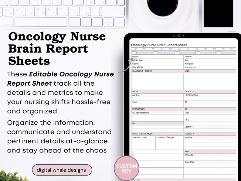 Oncology Nurse Report Sheet: Editable Med-surg Template (PDF) - Etsy