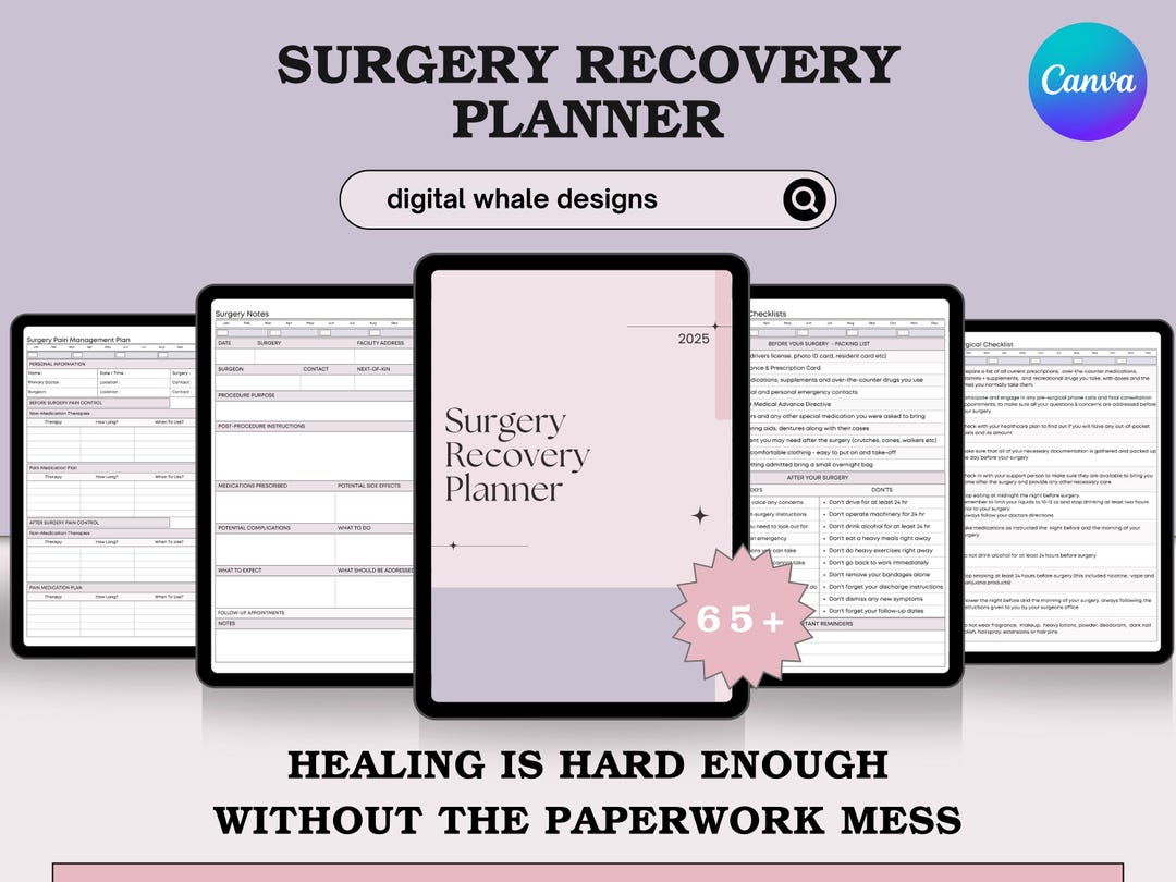Surgery Prep Recovery Planner - Pre & Post-op Medical Organizer for ...