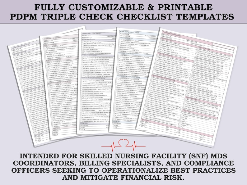 The Ultimate PDPM Triple Check System | Audit Bundle for SNF Billing ...