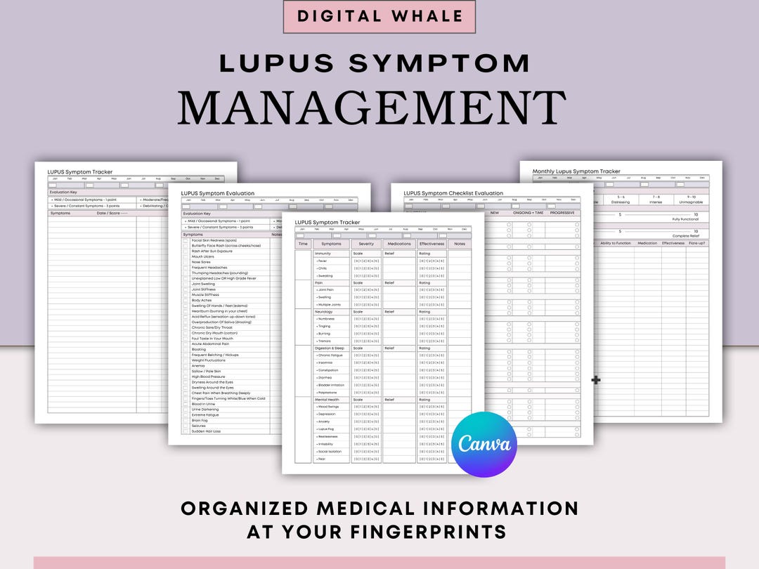 Lupus Symptom Tracker & Log | Weekly + Monthly Journal | Chronic ...