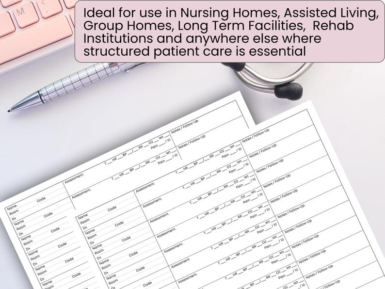 20 Patient Nurse Report Sheet: Long Term Care, SNF, LTC (printable PDF ...