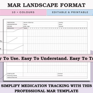 MAR Medication Administration Record Printable Template PDF, in Nursing ...