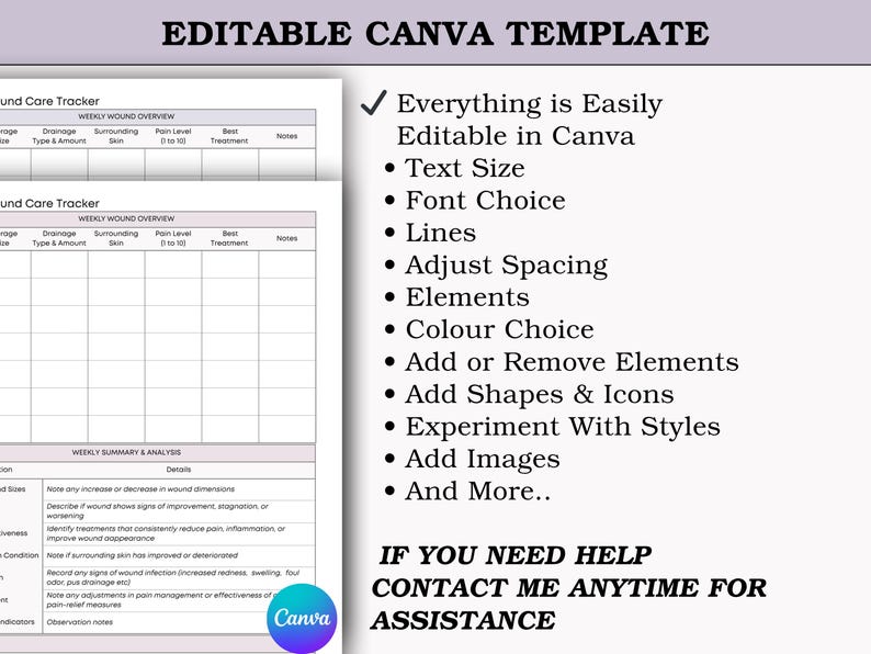 Wound Care Assessment Report Sheets - Daily & Weekly Wound Management ...