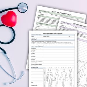 Shower Skin Check Sheet - Nursing Assessment Form, Wound Care ...