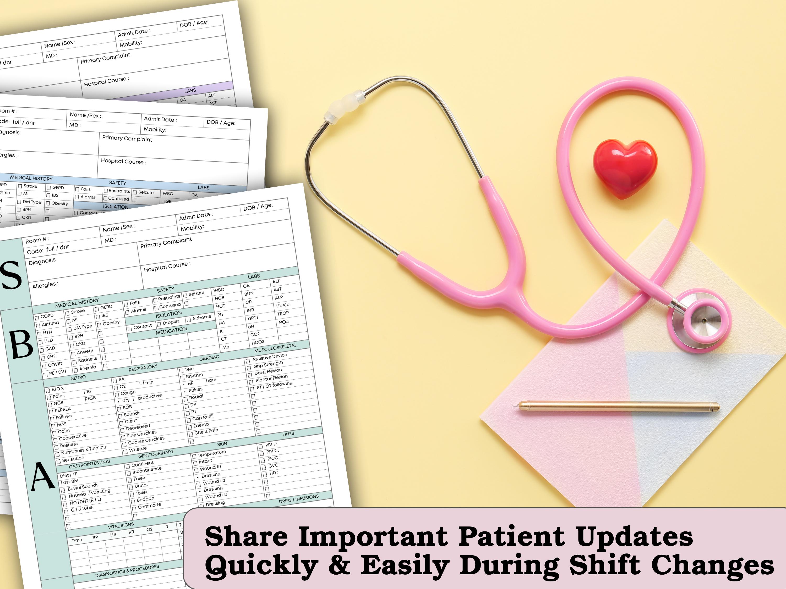 SBAR Nurse Report Sheet - Detailed & Simplified Version - Nursing Students and Rns - ICU ...