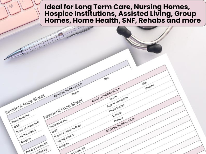Patient Face Sheet | Assisted Living, Group Home & Nursing Home Medical ...