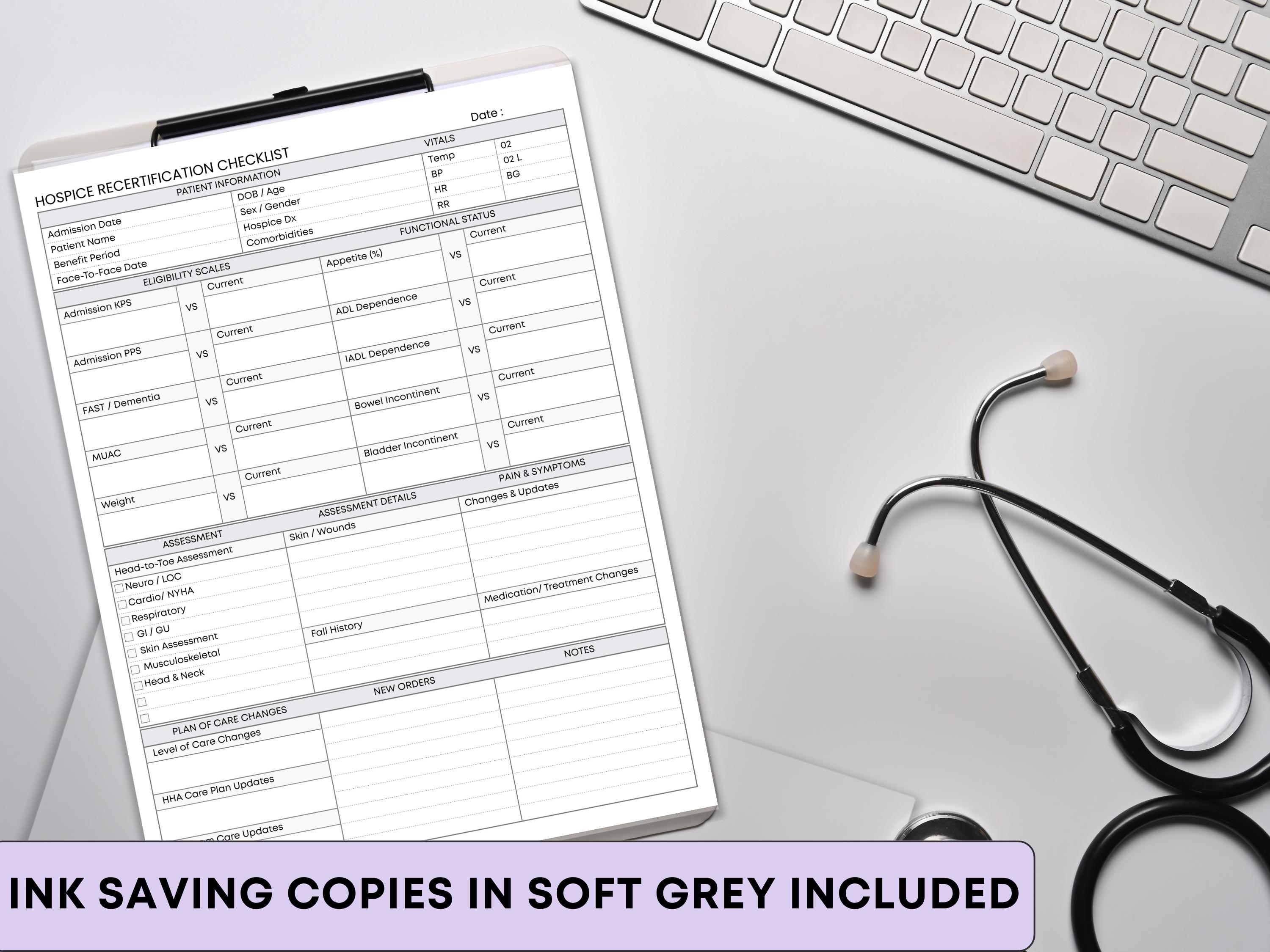 Hospice Recertification & Assessment Checklist – Nursing Tool ...
