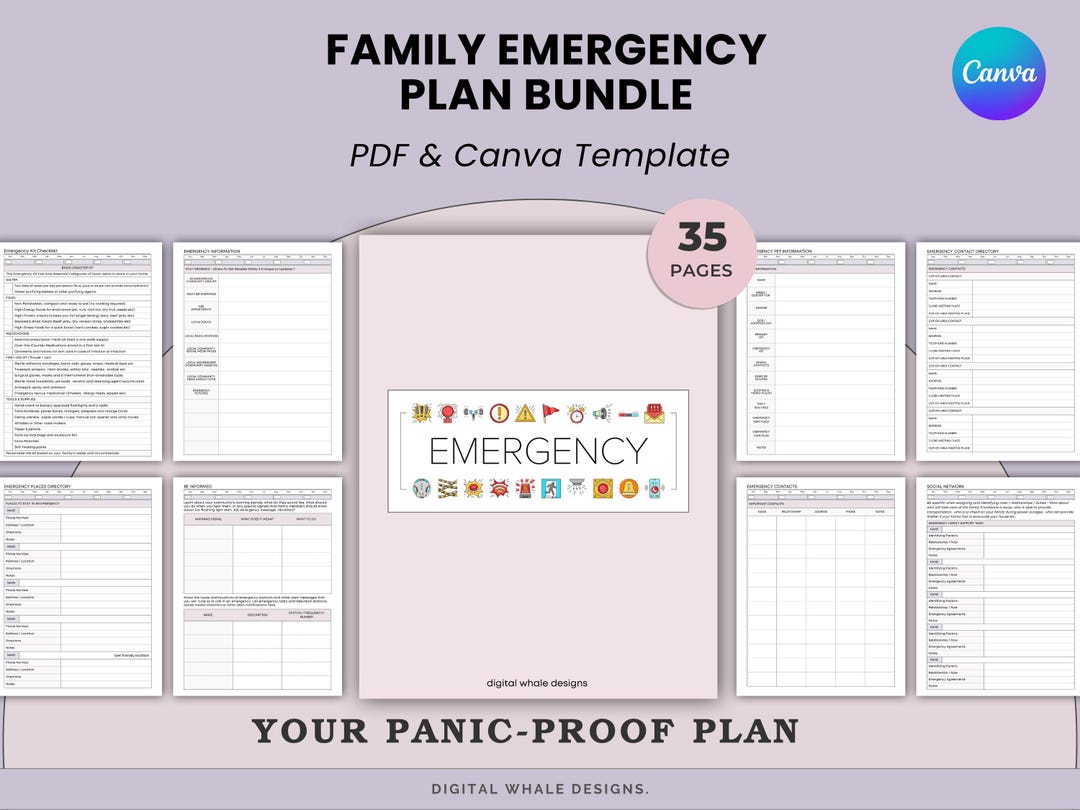 Family Emergency Plan Binder: Home Safety, Medical Info, Evacuation ...