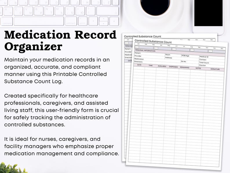Controlled Substance Count Log - Nurse Narcotics Medication Inventory ...