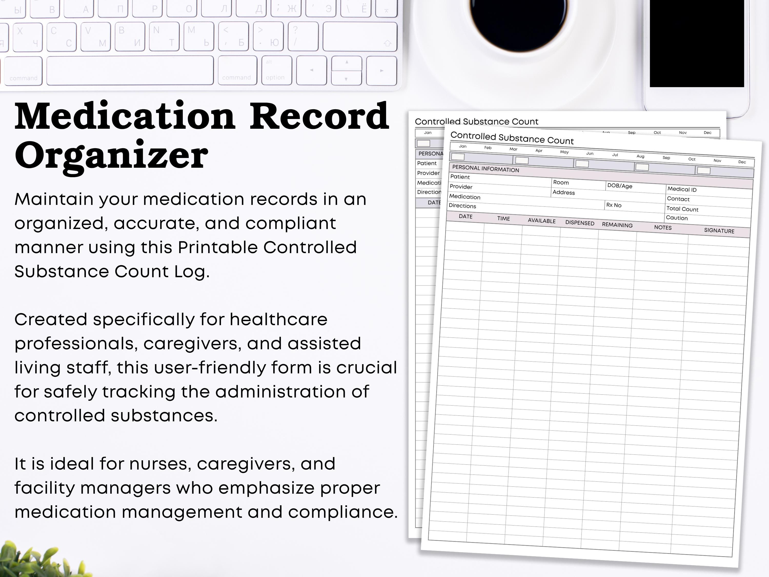 Controlled Substance Count Log - Nurse Narcotics Medication Inventory ...