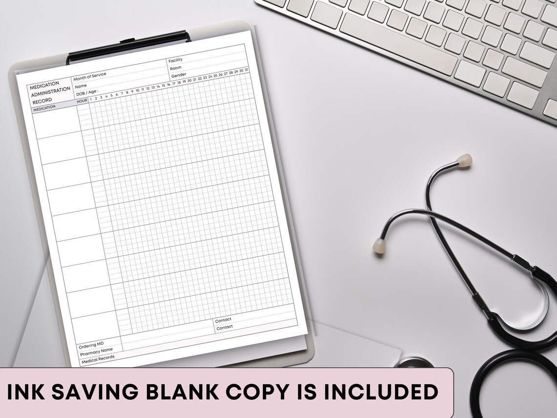 MAR Medication Administration Record Printable Template PDF, in Nursing ...