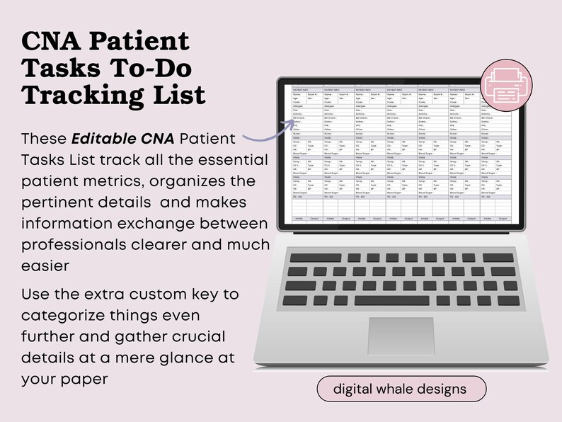 CNA & PCT Nursing Shift Report Sheets for 6 Patients - Nursing ...