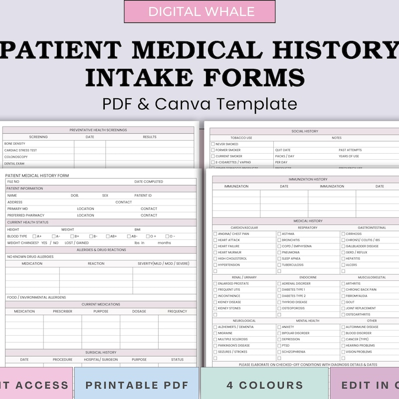 Intake Form Therapy - Etsy