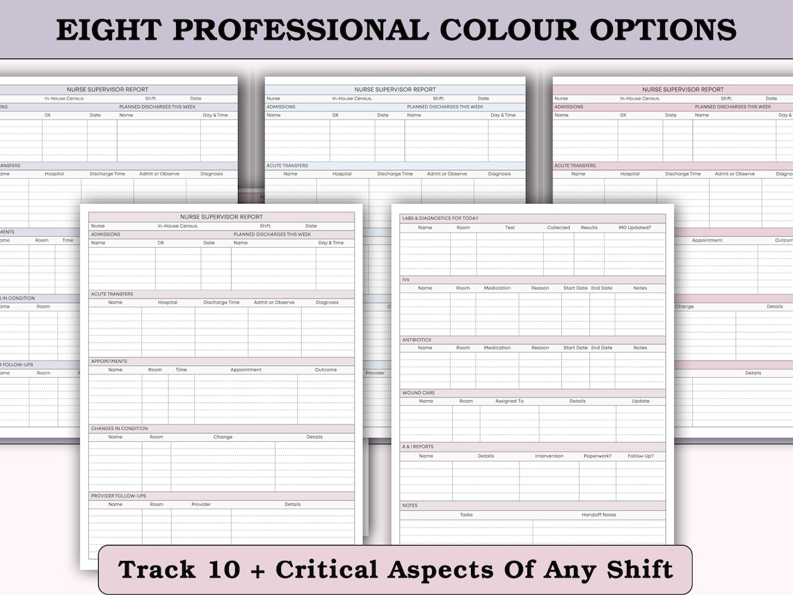 Nurse Manager Daily Shift Report Sheet - Nursing Supervisor Ltc/rehab ...
