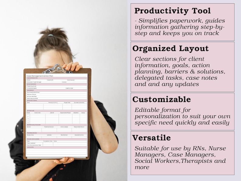 Case Management Action Plan Template: Social Worker Caseload Organizer ...
