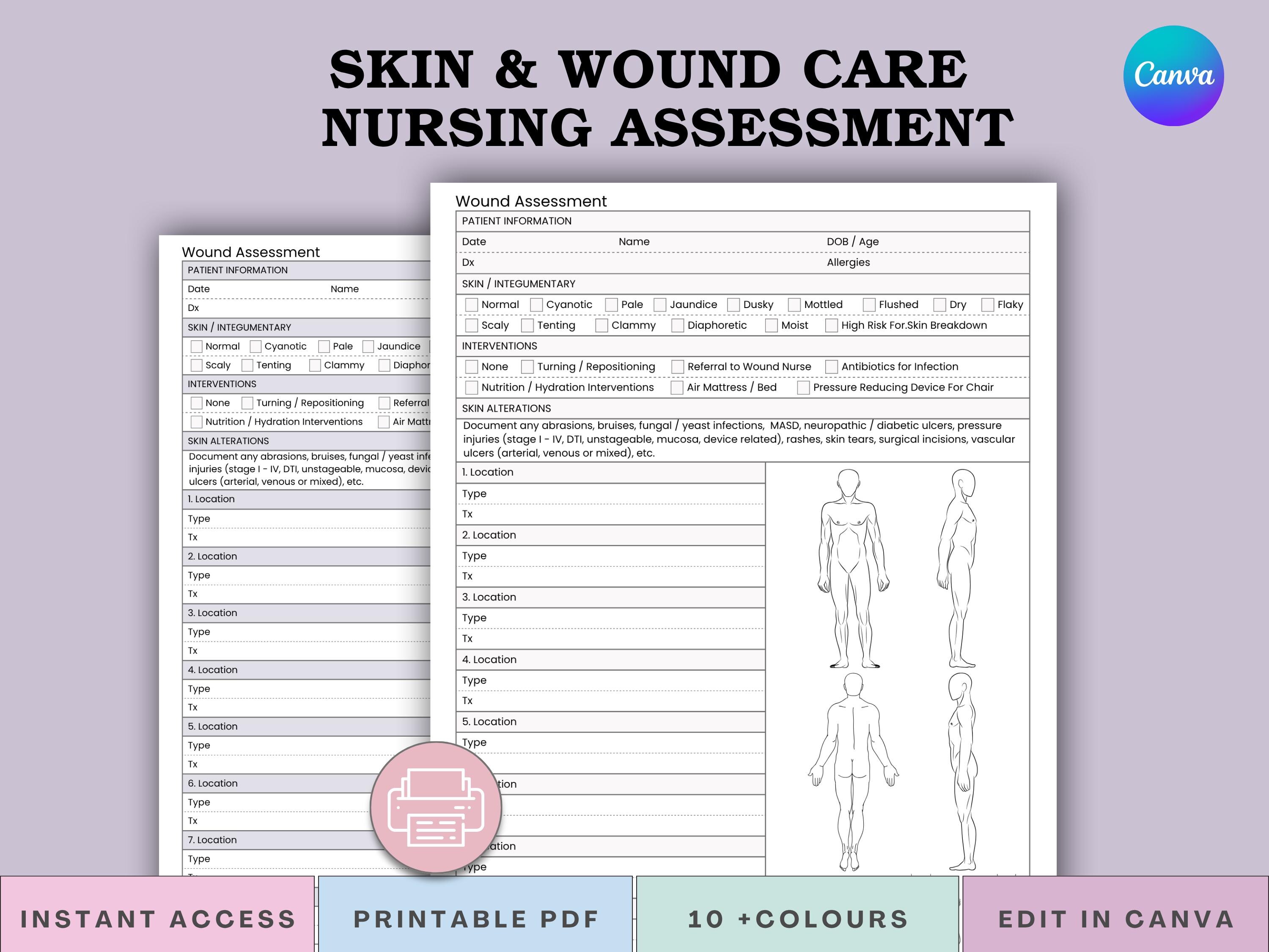 Wound Assessment Report Sheet - Pressure Injury Nursing Documentation ...