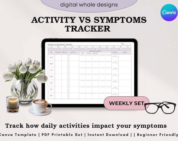 Vertigo Tracker Printable PDF | Symptom Tracker | Vertigo Log | Chronic ...