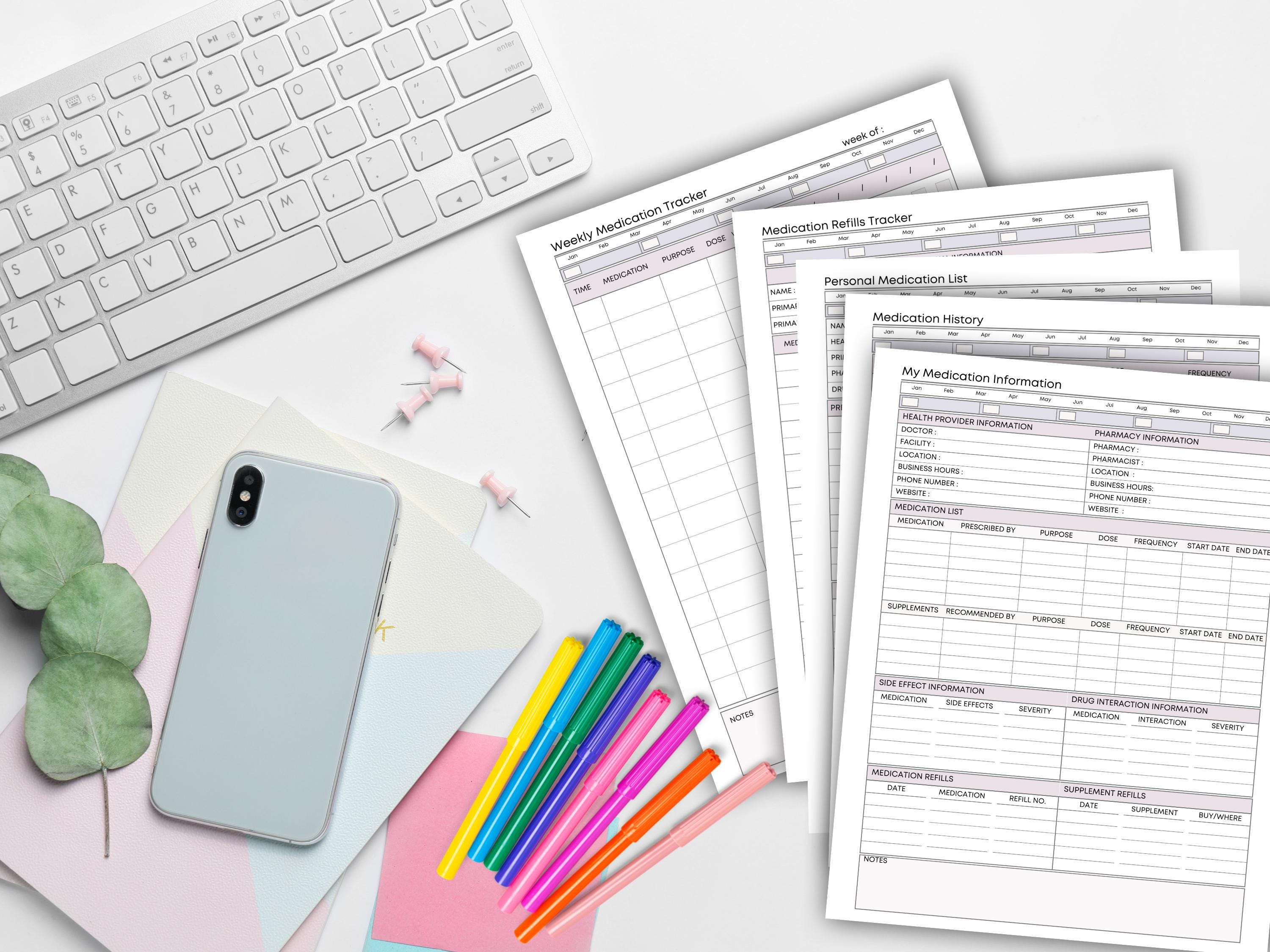 Medication Tracker Bundle | Printable Medication Log & Planner | Pill ...
