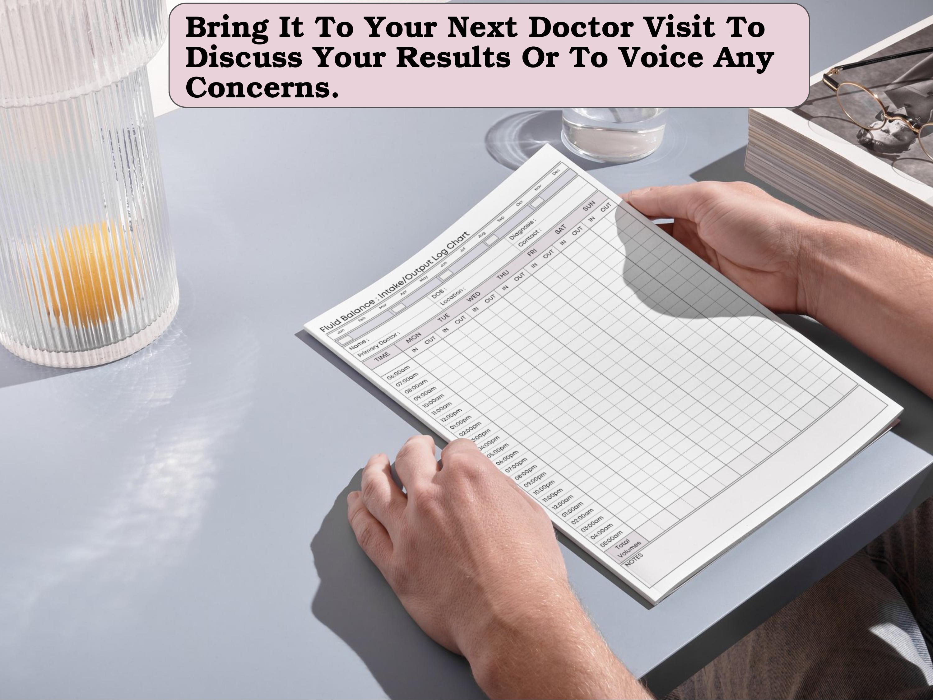 Fluid Balance Chart Printable - Daily Intake & Output Tracker - for ...