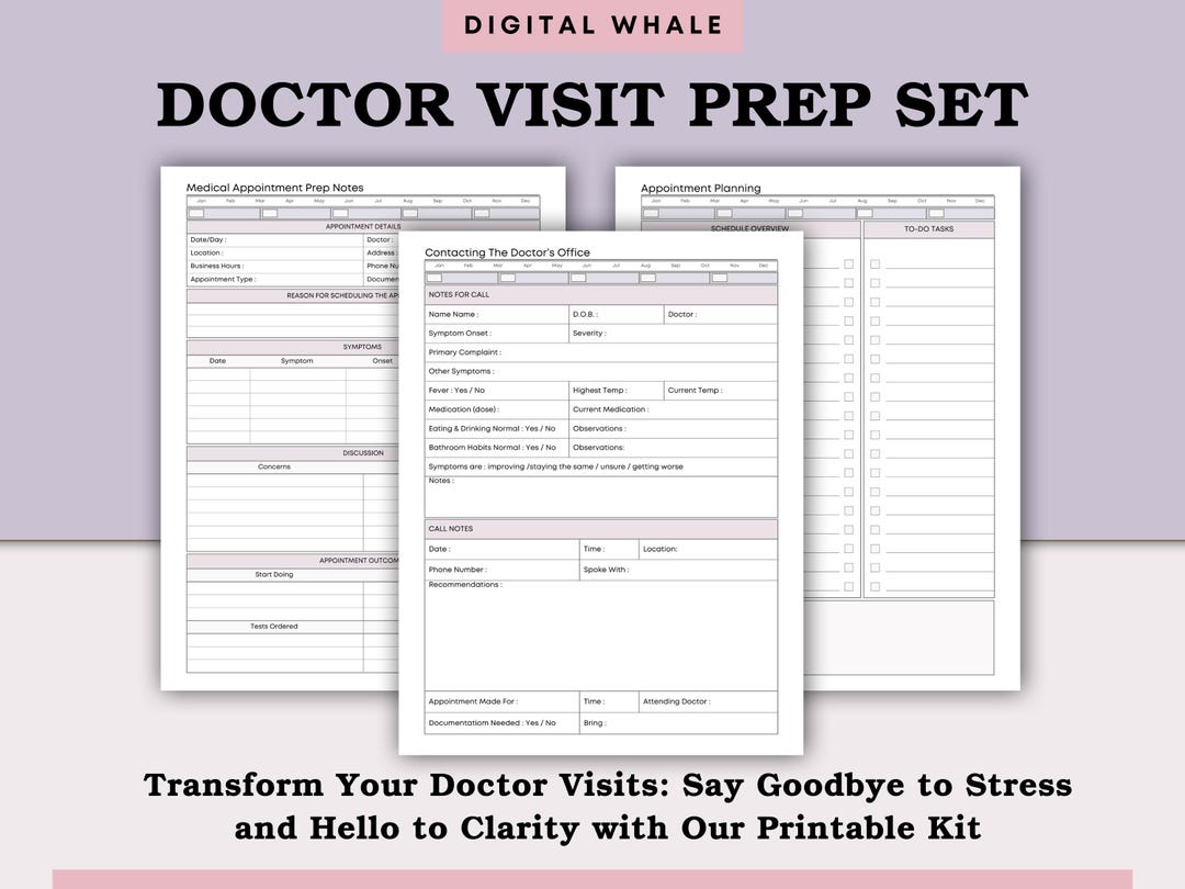 Doctor Visit Planner Printable | Medical Appointment Organizer ...