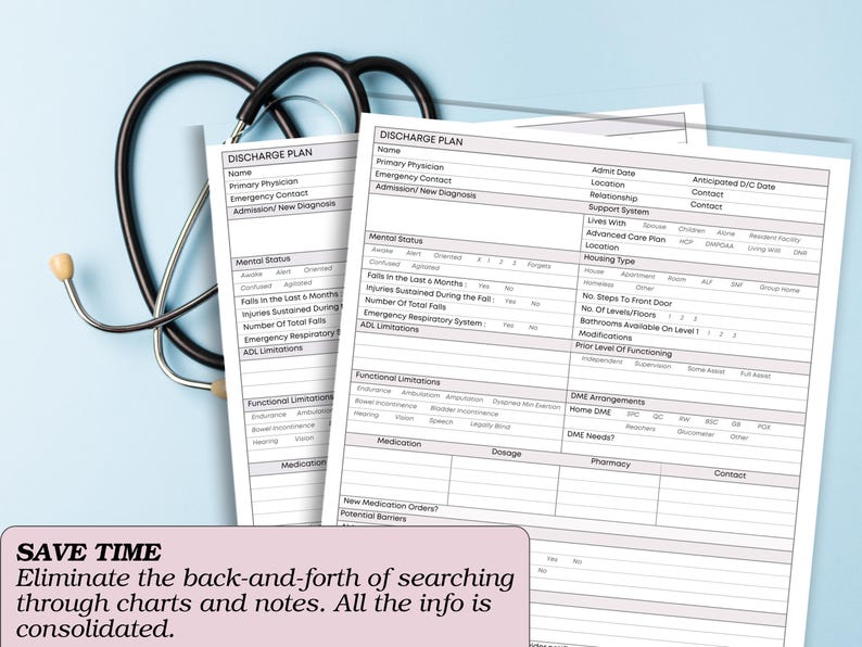 Discharge Planning Assessment Organizer Form - Nursing Case Manager ...