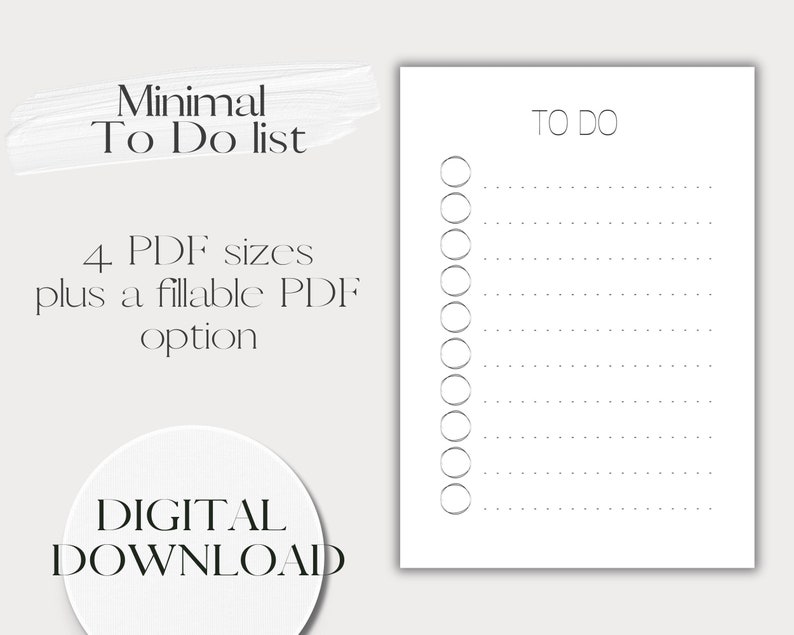 Printable to Do List Daily Organization for Students Minimal to Do List ...