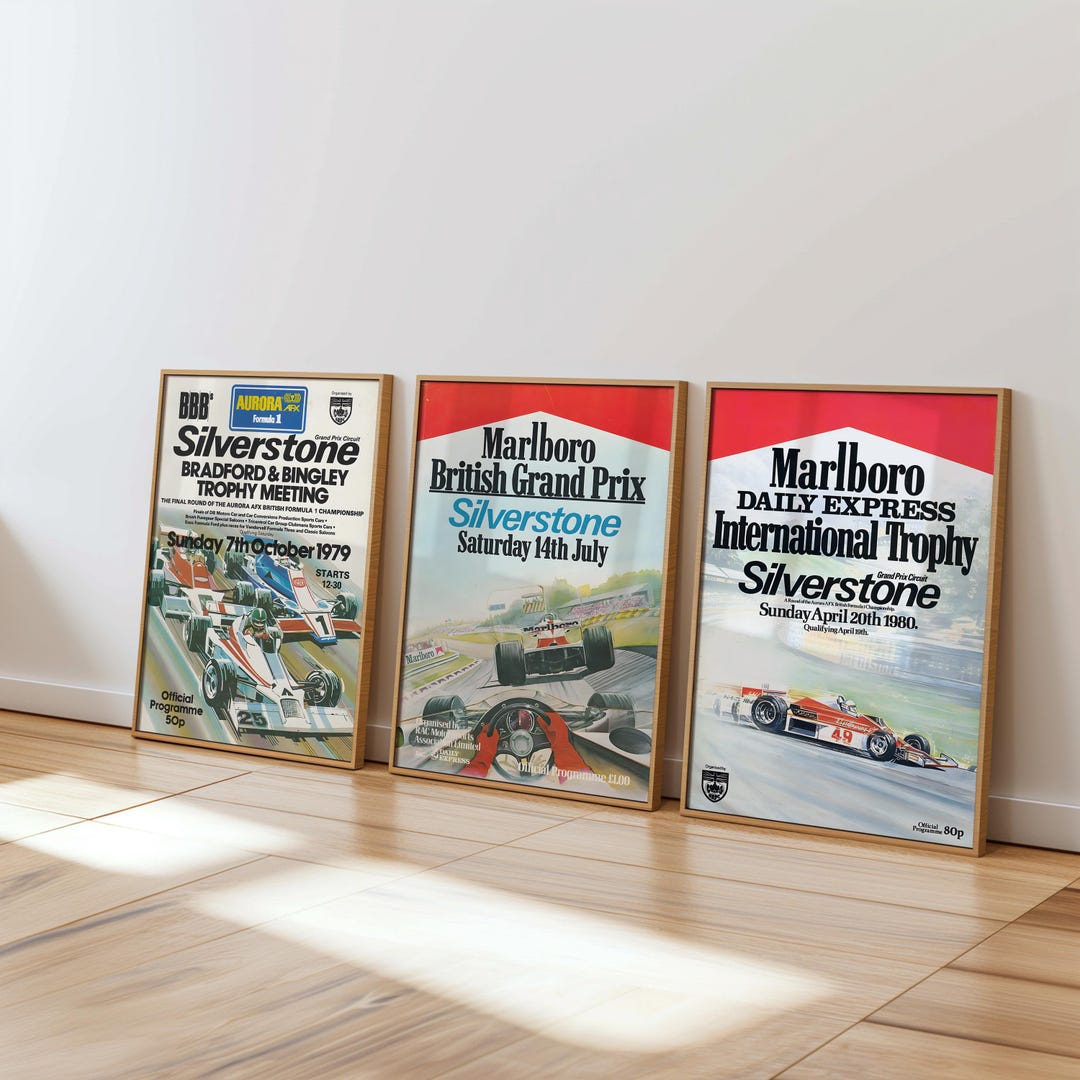 Formula 1 Silverstone Poster, Marlboro British Grand Prix Poster, F1 ...