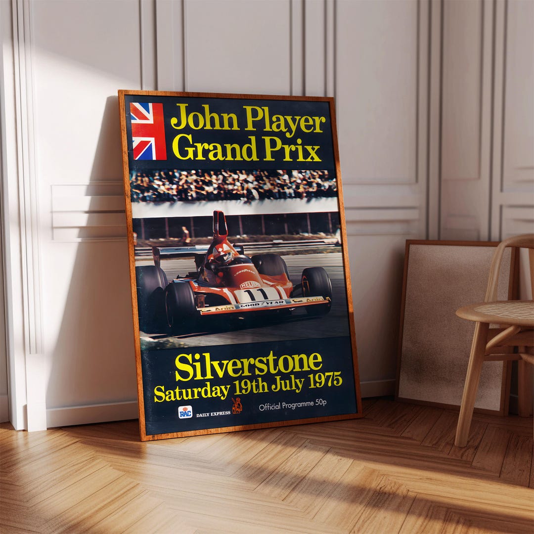 1975 British Grand Prix Poster, 1975 Silverstone, Vintage Formula 1 ...