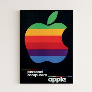 1980 Apple Personal Computers Poster, Apple Logo Poster, Rainbow Apple ...