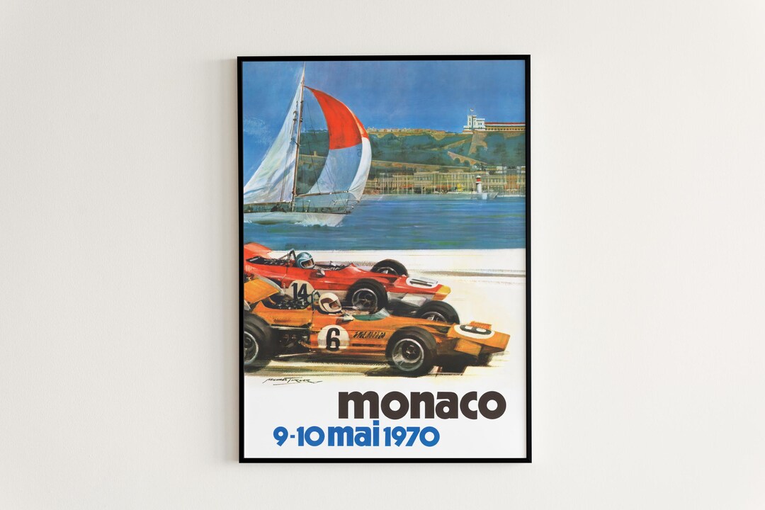 Vintage 1970 Monaco Grand Prix Poster, Monaco 1970 Grand Prix Poster ...