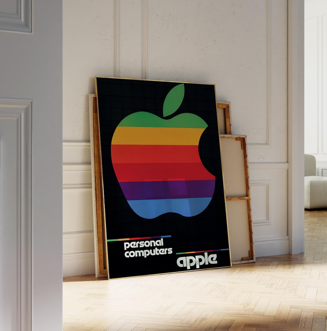 Vintage Apple Personal Computers Poster, Apple Poster, Rainbow Apple ...