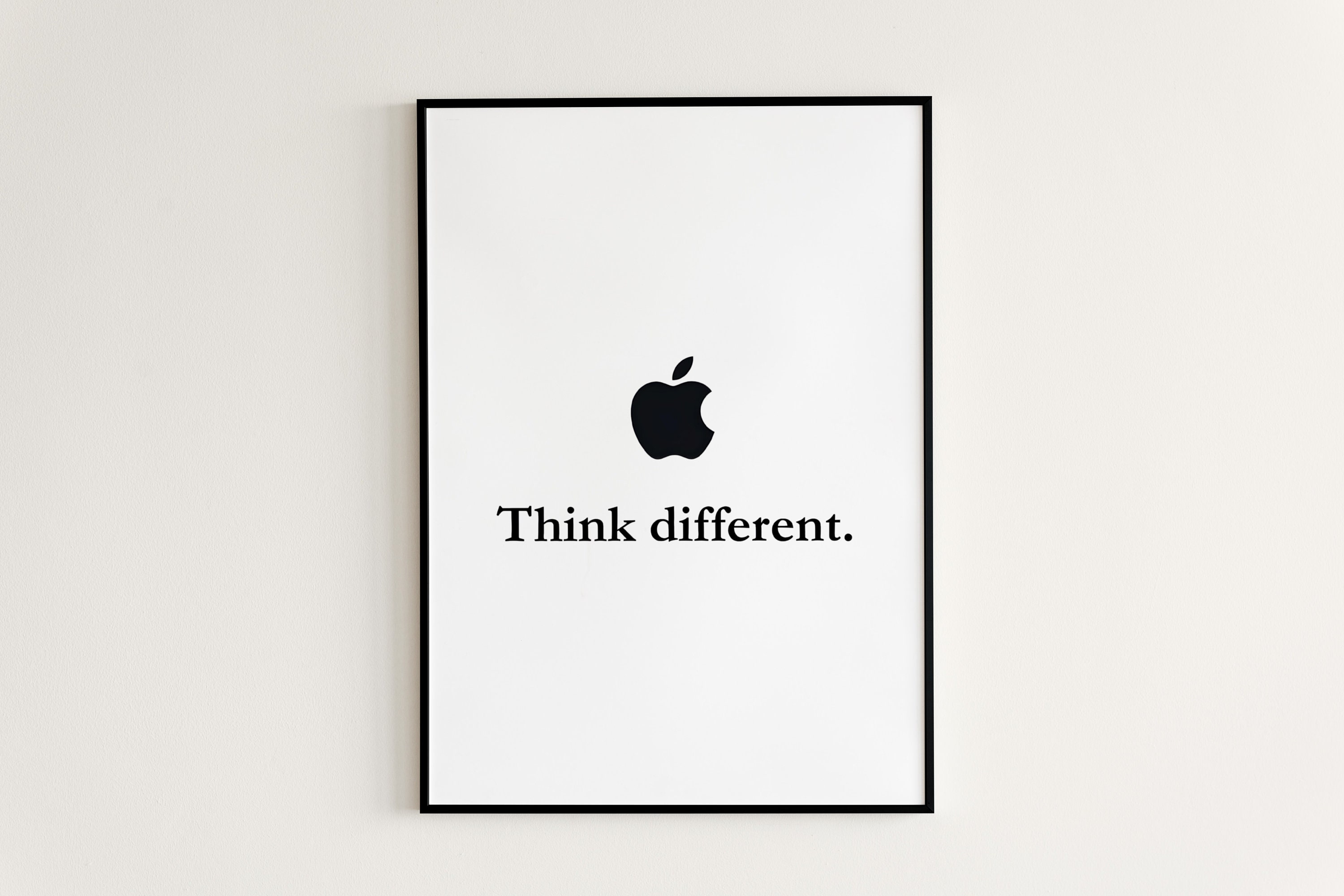 Think Different Apple Slogan Poster, Apple Logo Poster, Rainbow Apple ...