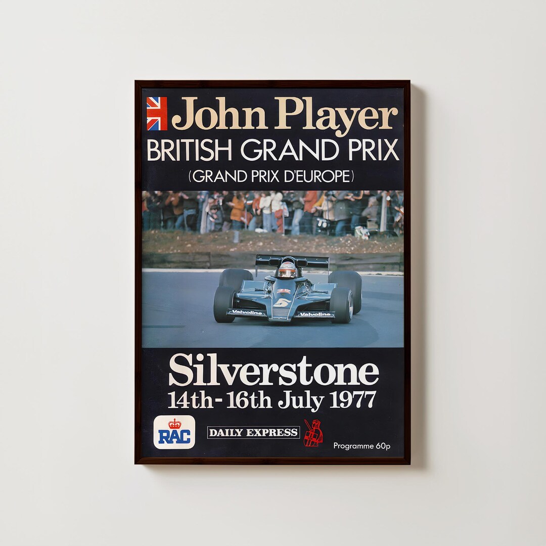 1977 British Grand Prix Poster, 1977 Silverstone, Vintage Formula 1 ...