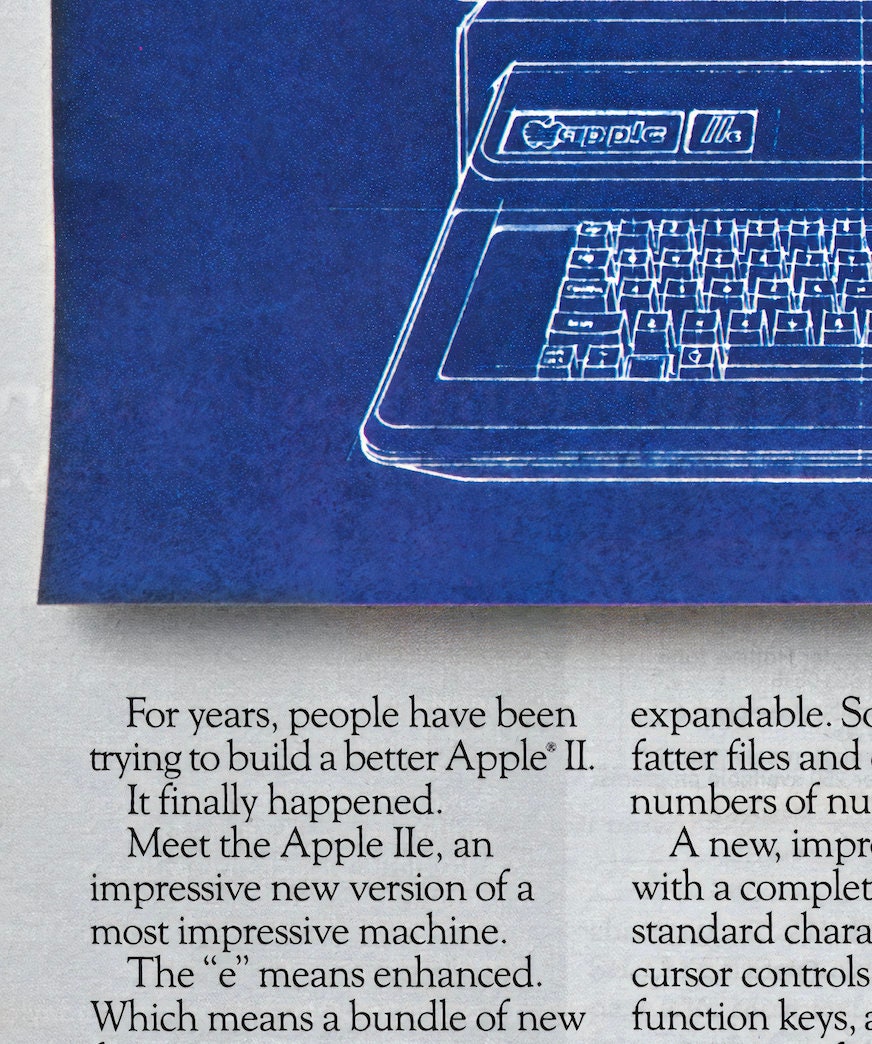 Set of 2 Retro Apple II Poster, Apple II Poster, Apple Macintosh Poster ...
