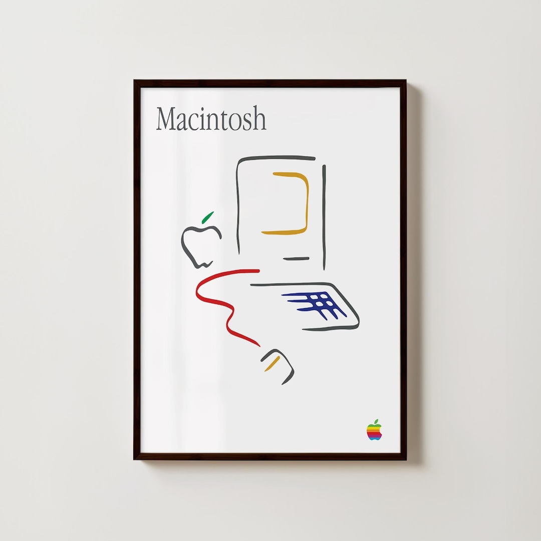 Retro Apple Macintosh Poster, Macintosh Poster, Retro Apple Poster ...