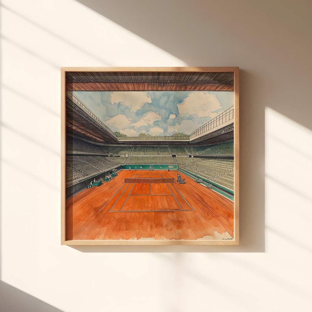 Tennis Court Poster, Tennis Wall Art, Tennis Gift, Tennis Court Wall ...