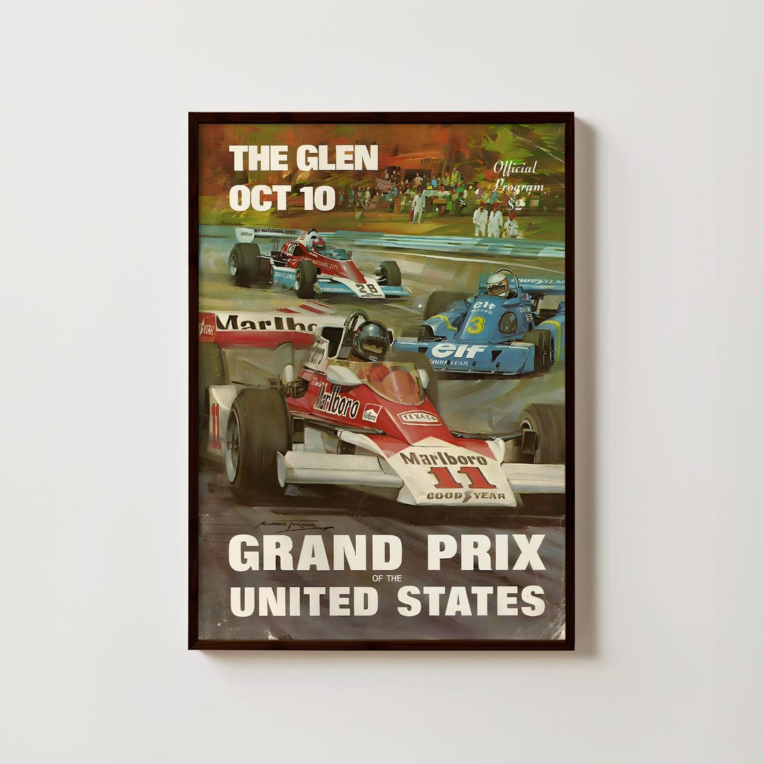 Vintage 1976 United States Grand Prix Poster, F1 Grand Prix Poster, F1 ...