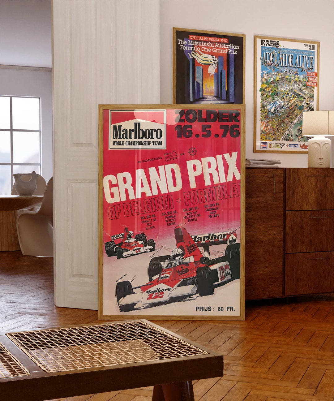1976 Belgian Grand Prix Poster, Vintage Formula 1 Poster, F1 Belgium ...