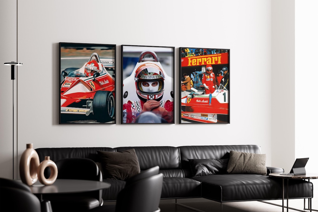 Set of 3 Niki Lauda Poster, Vintage F1 Poster, Formula 1 Print, F1 ...